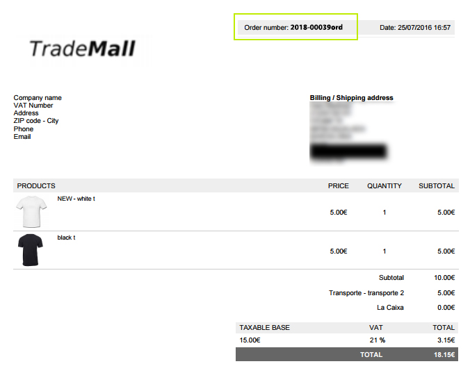 How can I introduce or change the Invoice / Order / Delivery Note ...
