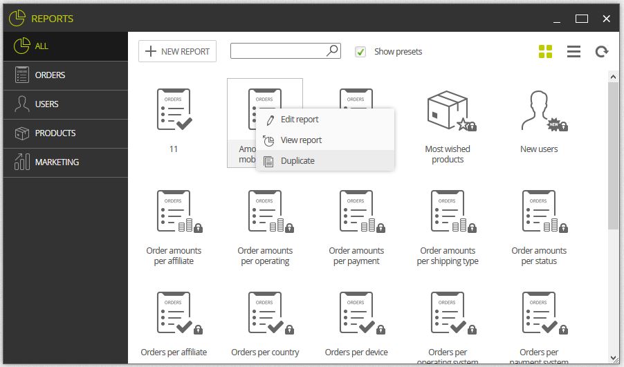 What does the report module consist of? – TLG Commerce