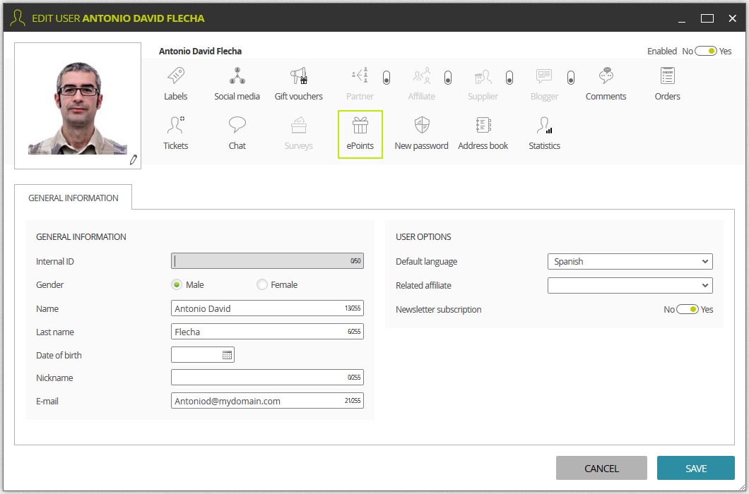How can I see the ePoints balance of a specific user? – TLG Commerce